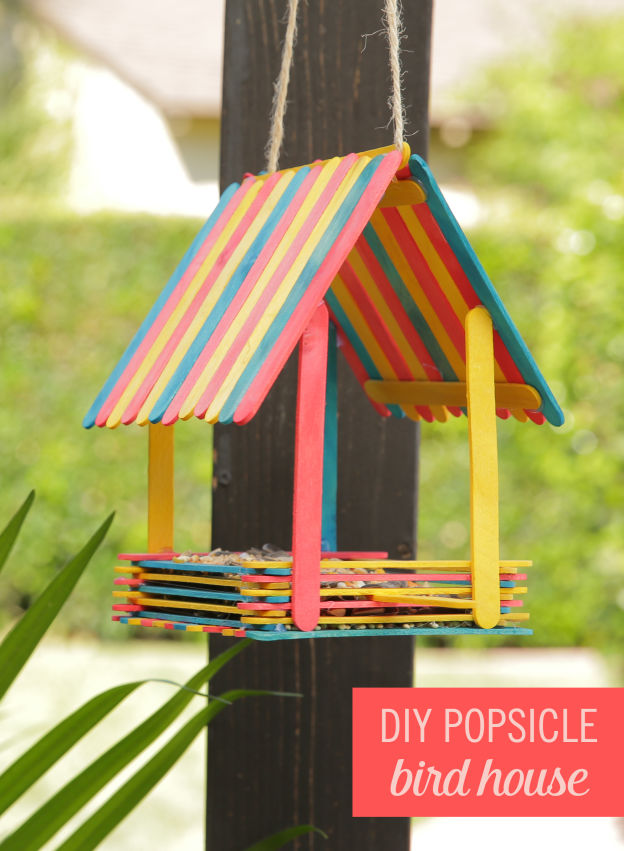 DIY Of The Week Popsicle Stick Bird Feeder The Daily Swag